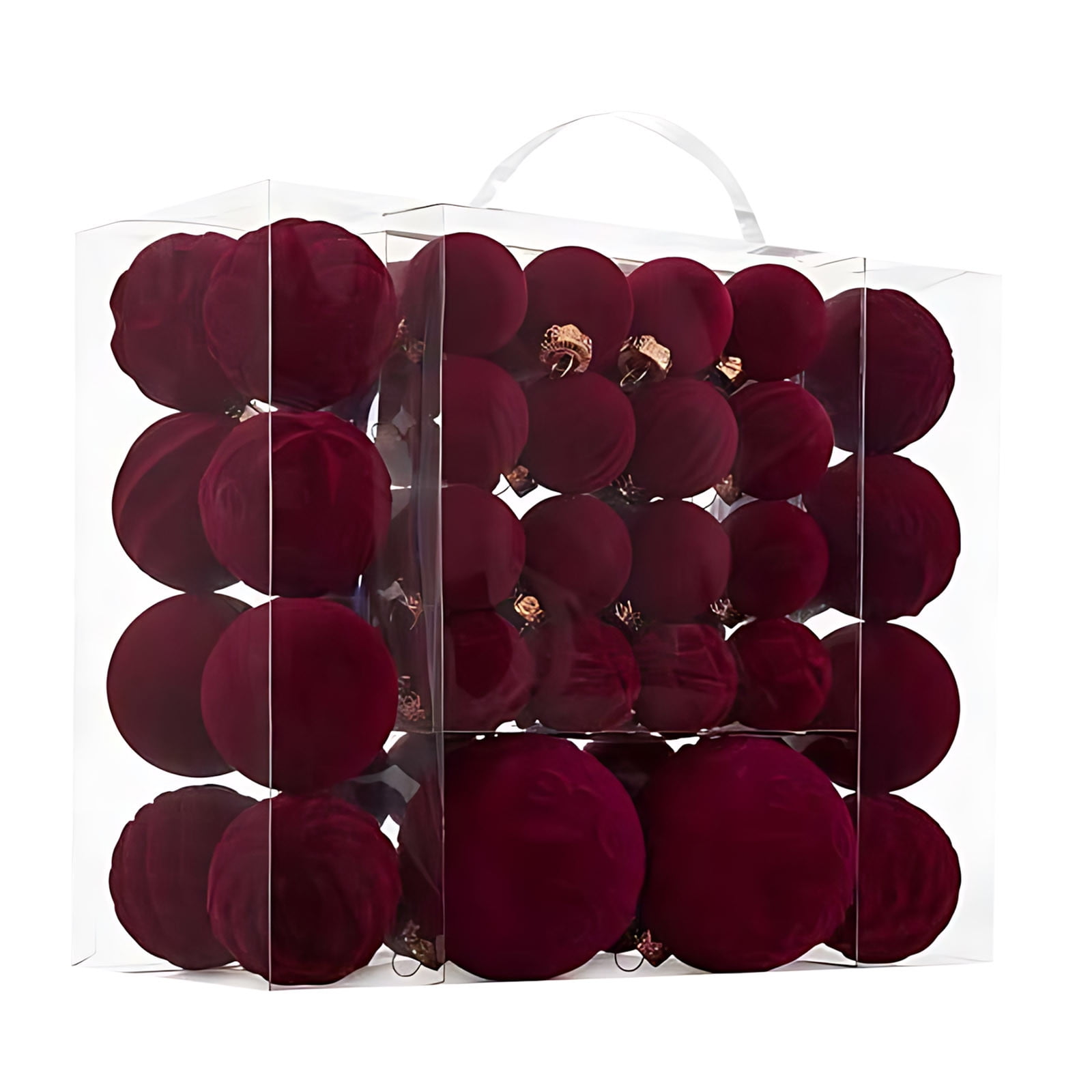 Click here for Qkdmdw Wine Velvet Christmas Balls Set Of 46 Piece... prices