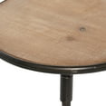 DecMode 16" x 25" Black Metal Accent Table with Brown Wood Top, 1-Piece ...
