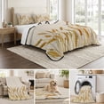 Queen Quilt Bedding Set Watercolor Wheat Farm Grain on Flax Breathable ...