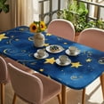 Blue Starry Sky Fitted Rectangle Tablecloth 24" x 50" Star Galaxy ...