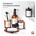 Amber Bathroom Accessories Set 5 Pcs, Glass Soap Dispenser Toothbrush ...