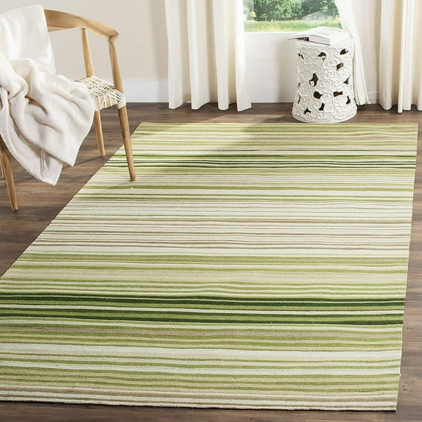 Safavieh Marbella Collection MRB273A Flat Weave Green Wool Area Rug (5 ...