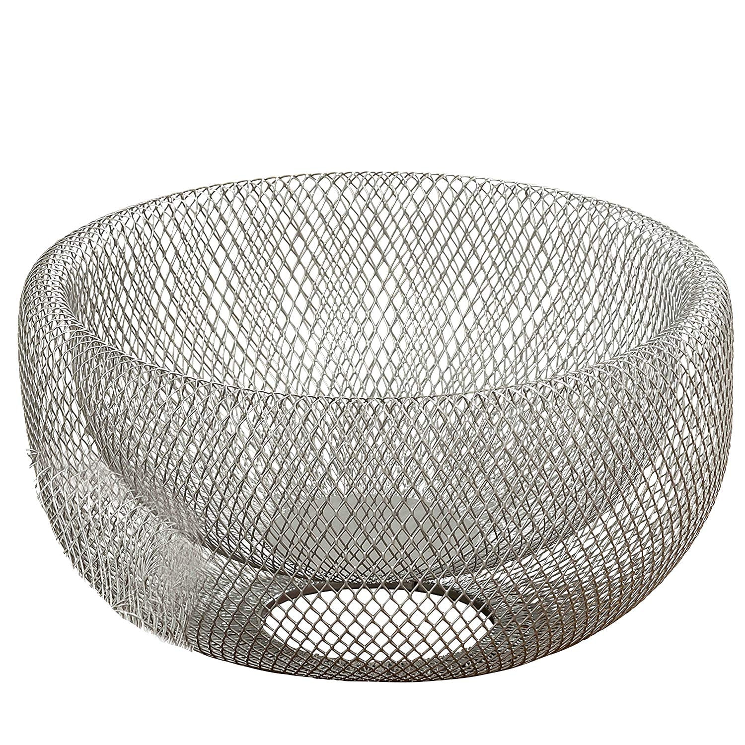 Iconic Modern Wire Mesh Fruit Bowl, Art Museum Style, Zinc, Large, 11 ...