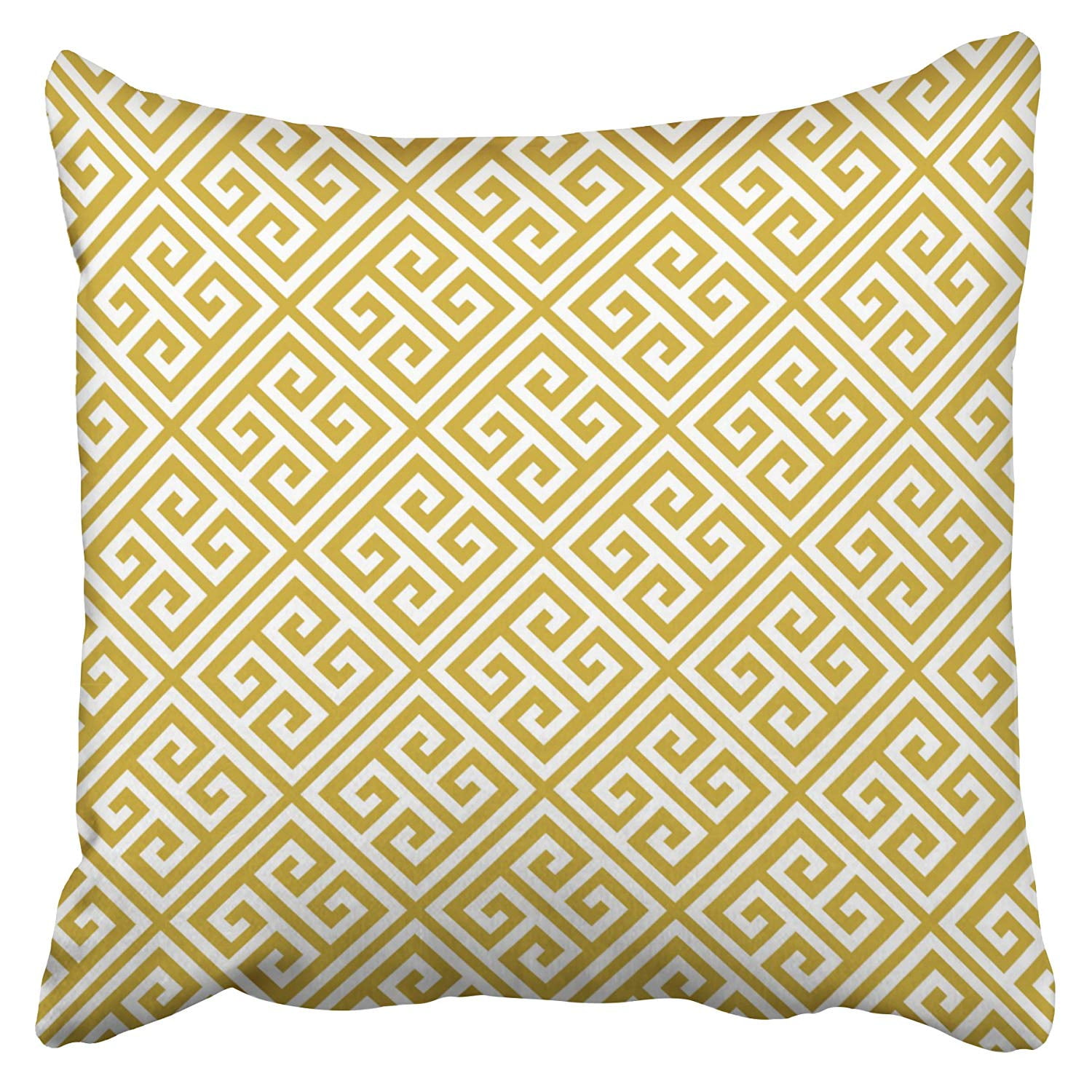 Click here for Bosdeco Gold Greek Key Pattern Pillowcase Cushion... prices