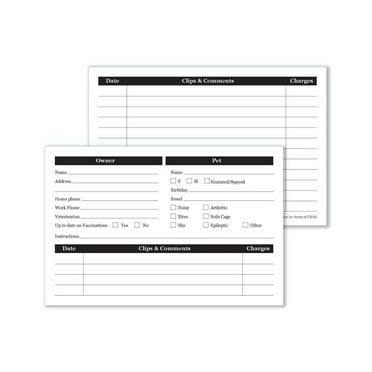 Client Profile Cards for Businesses and Stores (6 x 4 Inches, White ...