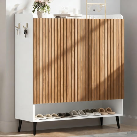 Shoe Storage Cabinet with Doors, 30 Pair Organizer, 10 Tier Shoe Rack ...