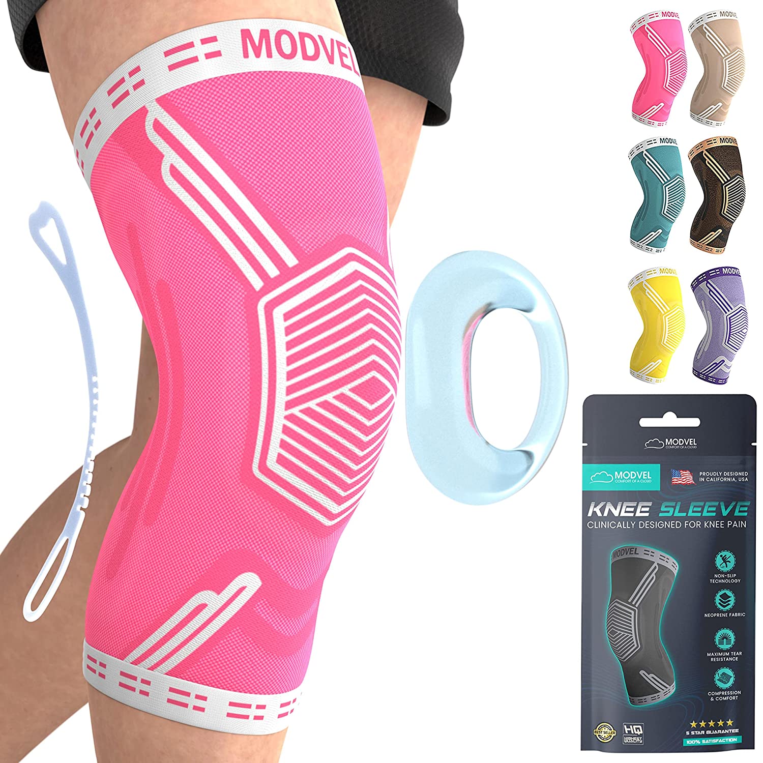 MODVEL Knee Braces for Knee Pain, Knee Sleeve For Running - Leg Brace ...