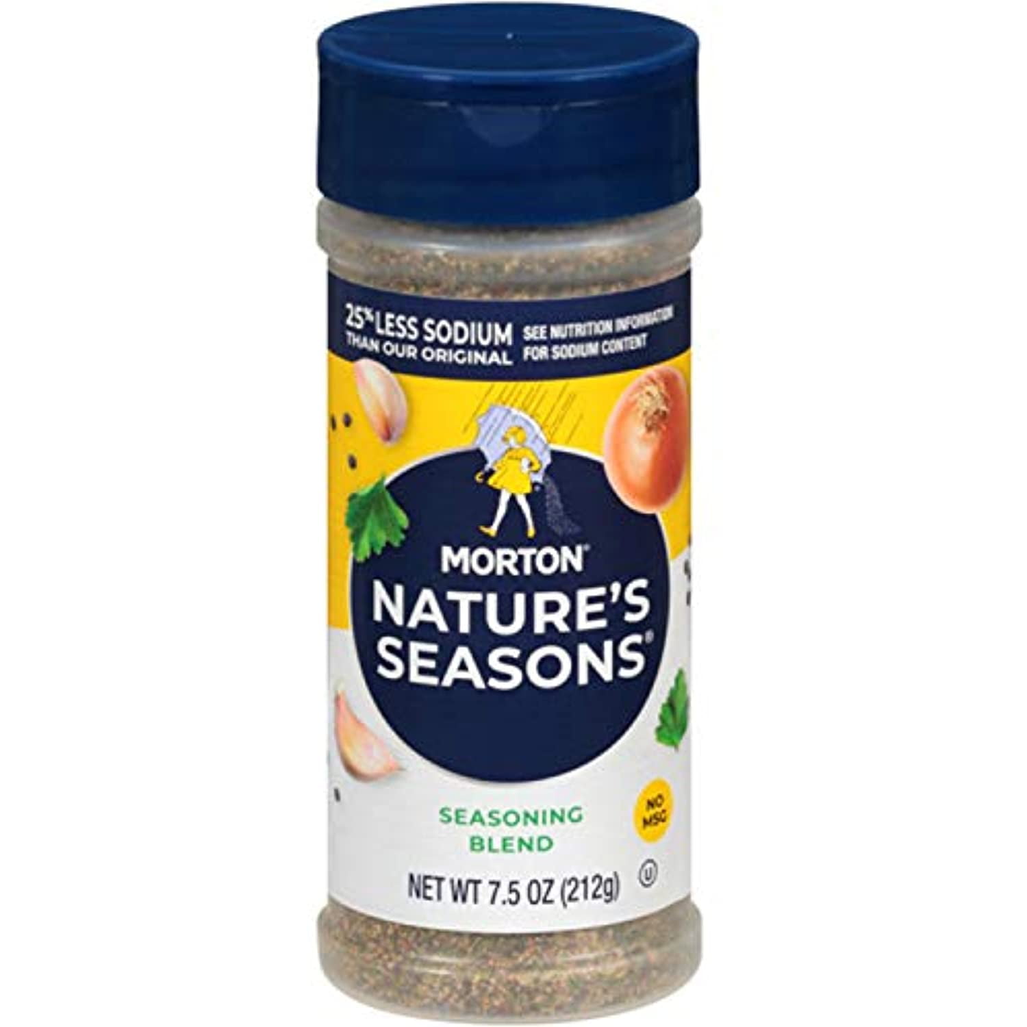 Morton 25% Less Sodium Natures Seasons Seasoning Blend, 7.5 Ounce (Pack ...