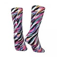 Colorful Zebra Print Socks Spring Abstract Stripes Stockings Modern Unisex High Quality So ...