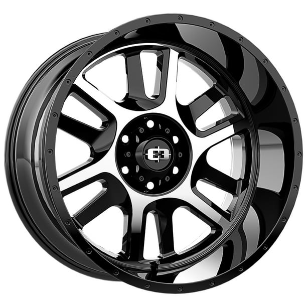 Vision Off-Road Split 20x12 8x180 -51et Gloss Black Machined Face Wheel ...