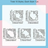 10Pcs Frame Corners Cutting Dies for Card Making Flower Lace Corner Die ...