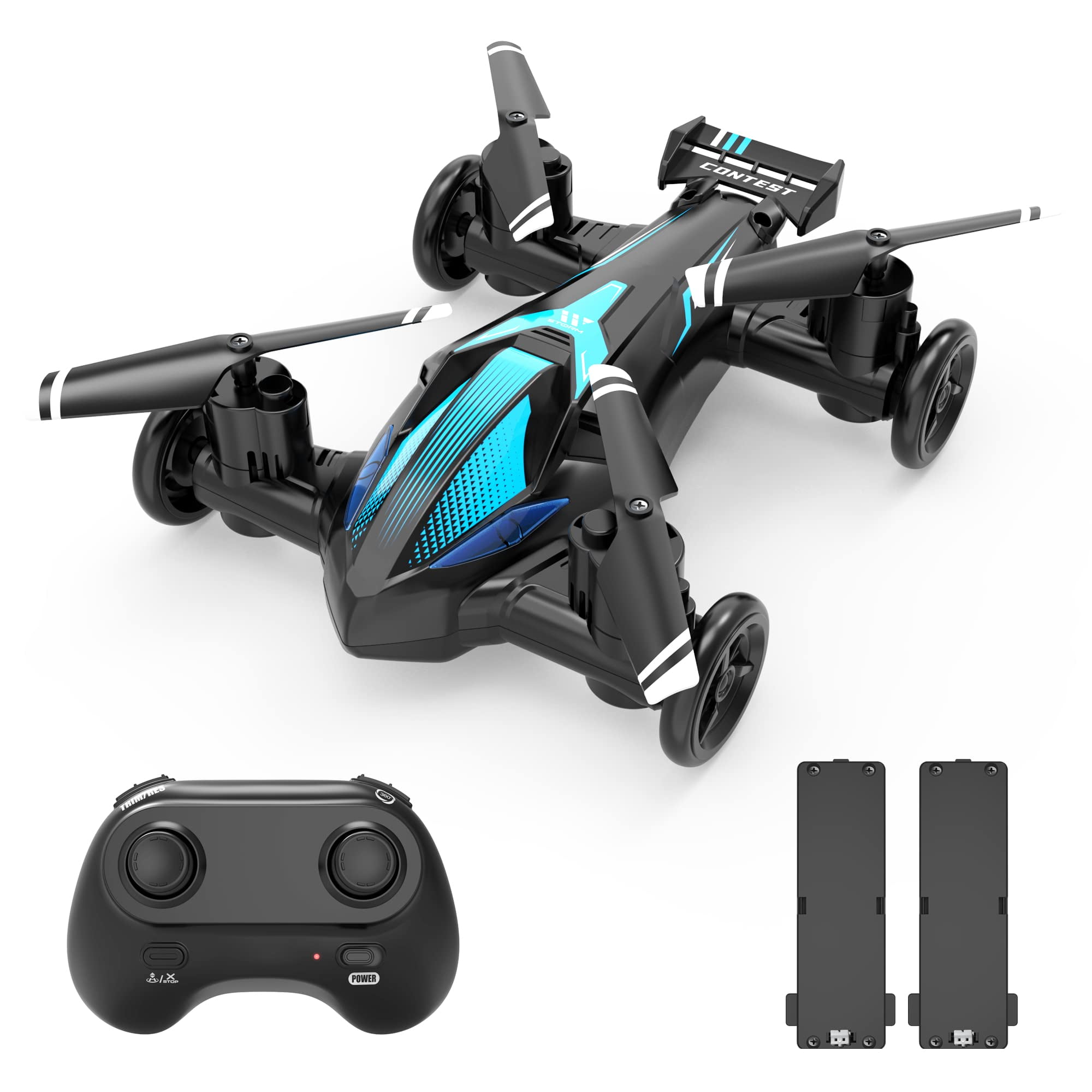 Evomosa 2 in 1 Drones for Kids, Drone Flying Cars Quadcopter Remote ...