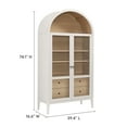 Modway Nolan 74" Tall Arched Storage Display Cabinet in Ivory Oak ...