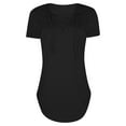 Nlife Womens Fashion Cotton Blend Short Sleeve Lace Up V Neck Top