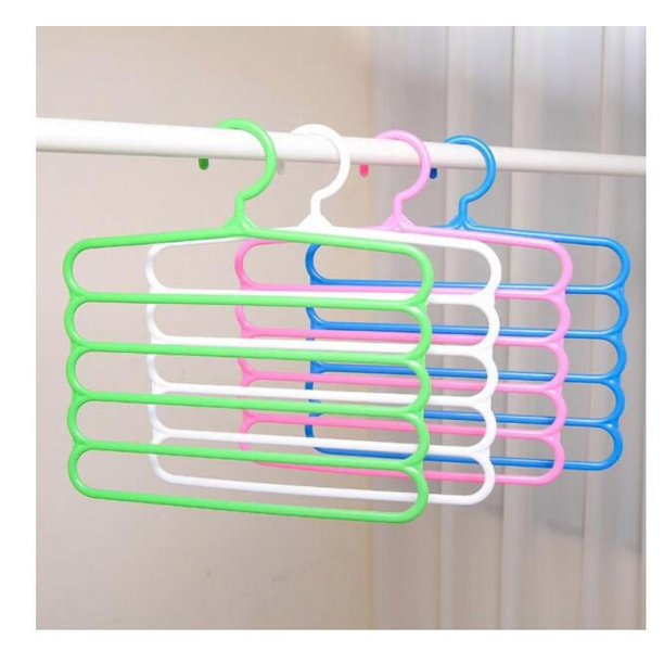 Clothes Pants Slack Hangers 5 Layers Non Slip Closet Storage Organizer ...
