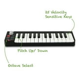 Pyle PMIDIKB10 - Compact MIDI Keyboard - USB Digital Piano Controller ...