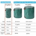 2 Pack 32 Gallons Reusable Yard Waste Bags with Zipper Lid Garden Waste ...
