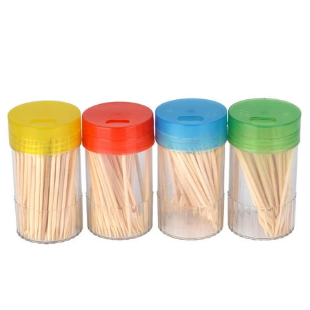 LIVINGbasics Toothpicks with Dispenser, 200Pcs Toothpicks/4Cans/Pack ...