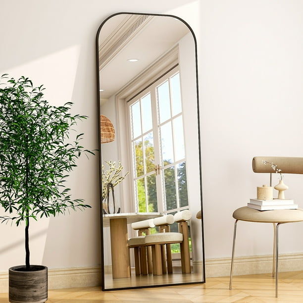 BEAUTYPEAK 71" x 26" Full Length Mirror Floor Mirror with Safe Round ...