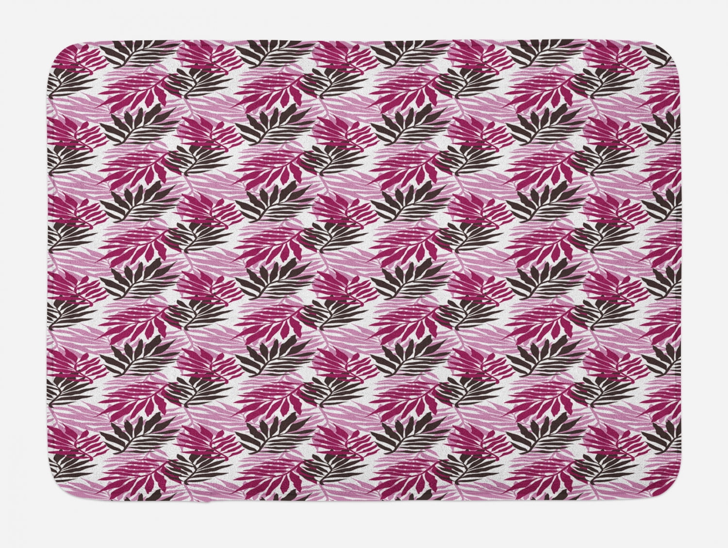 Exotic Bath Mat, Tropical Lush Rainforest Jungle Leaves Forest Hawaiian ...