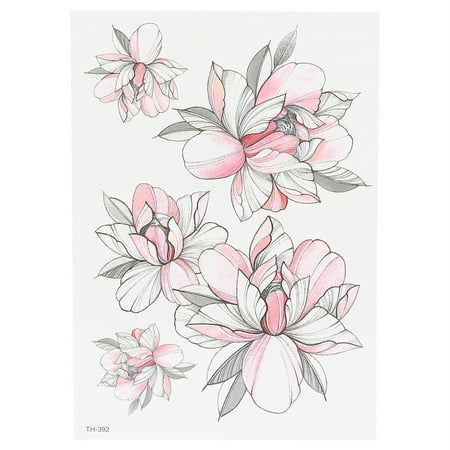 Temporary Tattoos Women Waterproof Flower Long Lasting Body Fake Tattoo ...