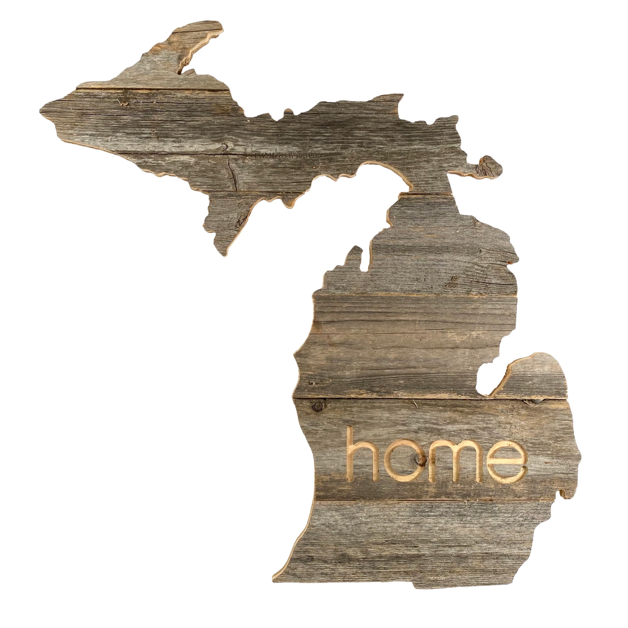 Large Rustic Farmhouse Michigan Home State Reclaimed Wood Wall Sign ...