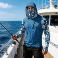Mens Sun Hoodie Long Sleeve Fishing Shirts with Face Mask Uv Protection ...