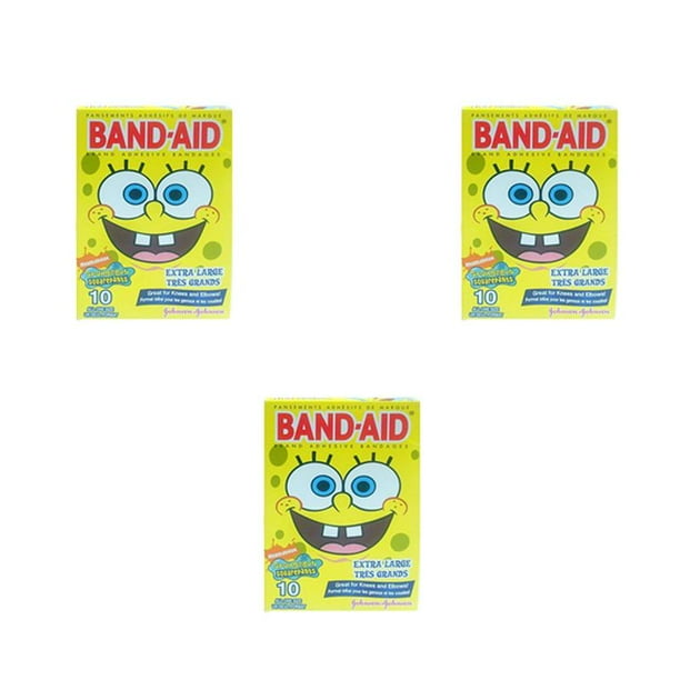 Johnson & Johnson Band-Aid- Sponge Bob (10 In 1 Pack) (Pack of 3 ...