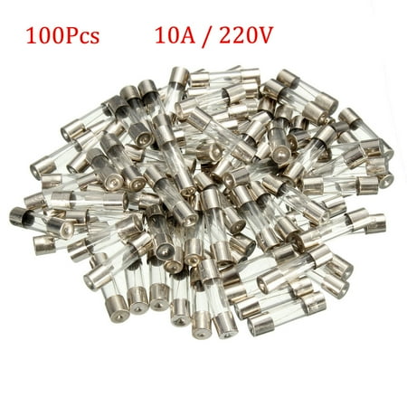 100pcs 10a 250v fuses f10al250v 10 amp -blow glass tube fuse 5mm x 20mm ...