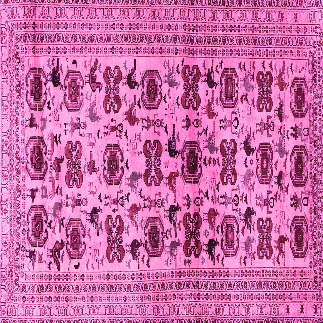 Ahgly Company Indoor Square Persian Pink Traditional Area Rugs, 4 ...