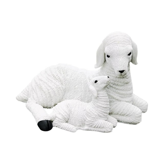 Resin Figurine Lamb Ornament Sculpture Bedroom Outdoor Statues Lamb ...