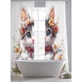Easter Cat Semi Sheer Curtains 84 Inch Length 2 Panels Set, Cute Spring ...