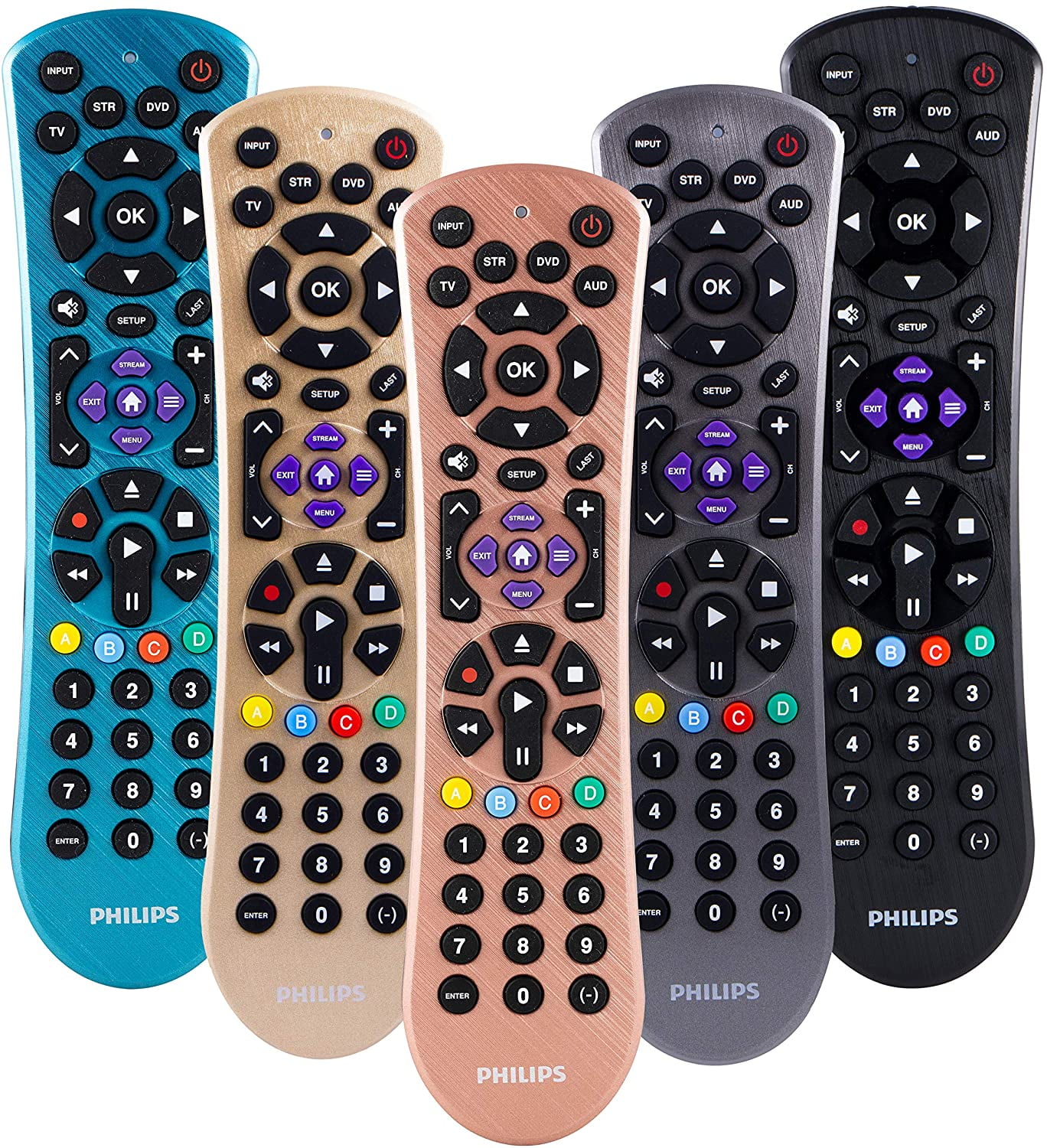 Philips 4-Device Universal Remote Control, Brushed Rose Gold, SRP4219G ...