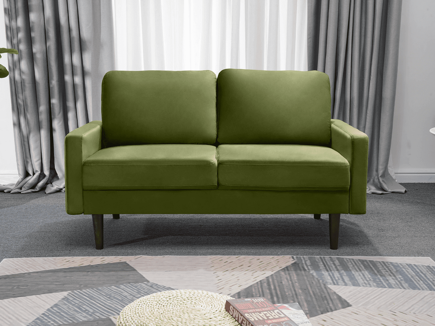 Koby Home's X Collection Morrison Modern Loveseat, Upholstered in ...
