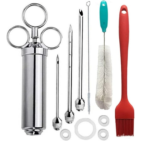 HEIBIN Marinade Syringe Spice Syringe, Stainless Steel Sauce Syringe ...