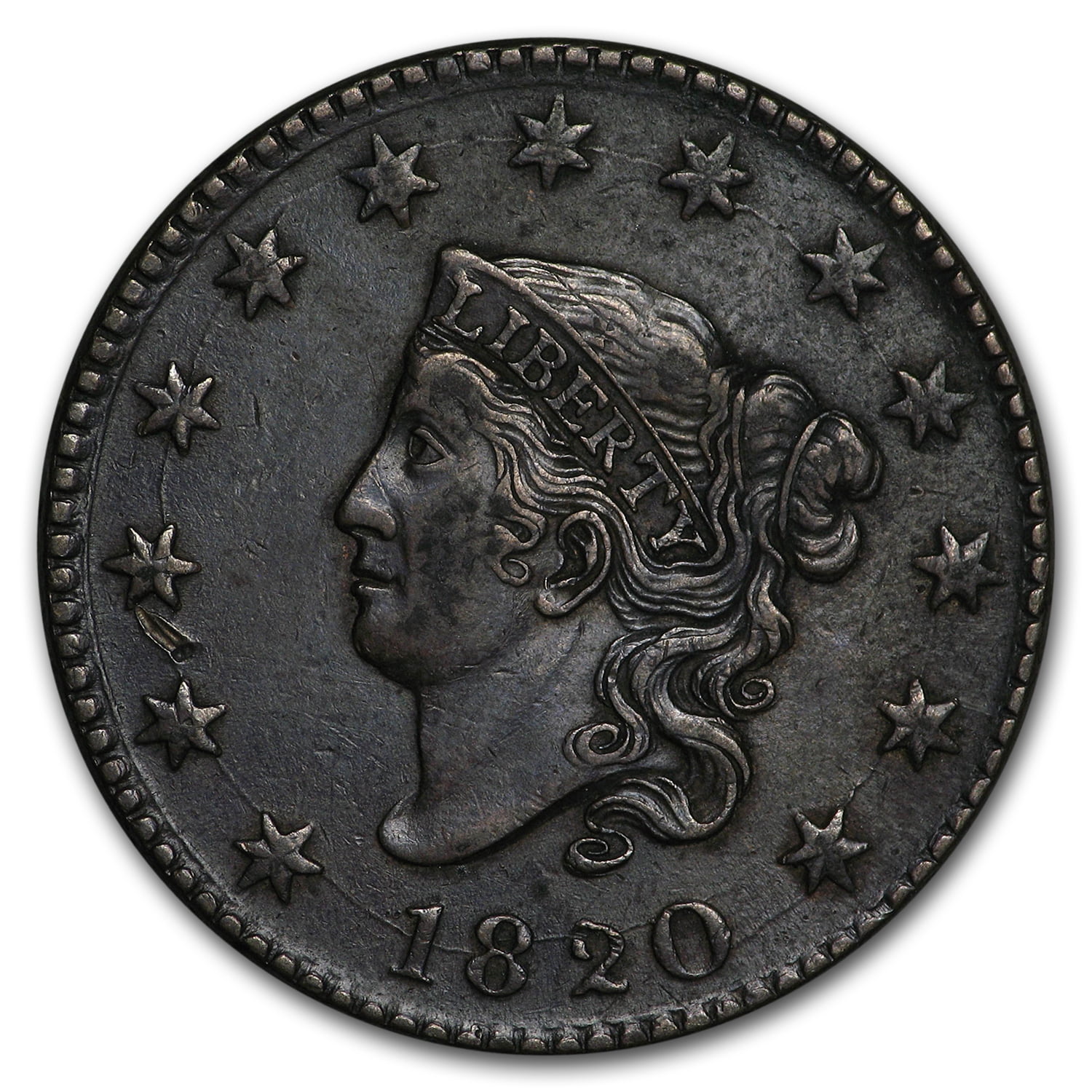 1820 Large Cent Large Date XF - Walmart.com