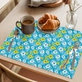 Blue Yellow Hibiscus Flowers Placemats Set of 4, Summer Tropical ...