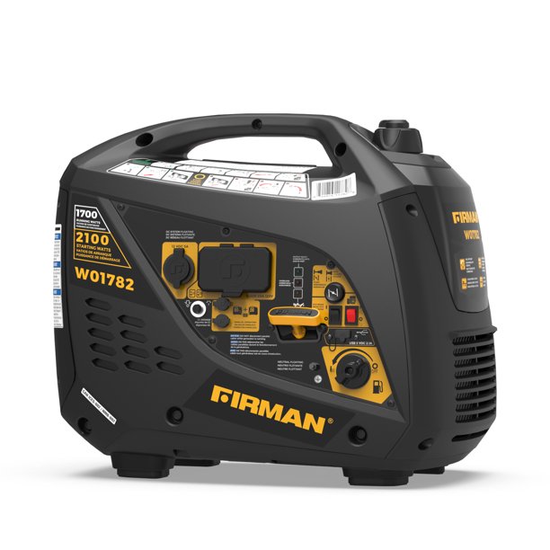 FIRMAN W01782 2100/1700 Watts Recoil Start Inverter Portable Generator ...