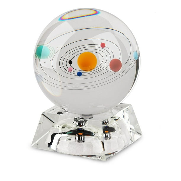 Matashi 3D Crystal Ball Paperweight with Galaxy Solar System Model and ...