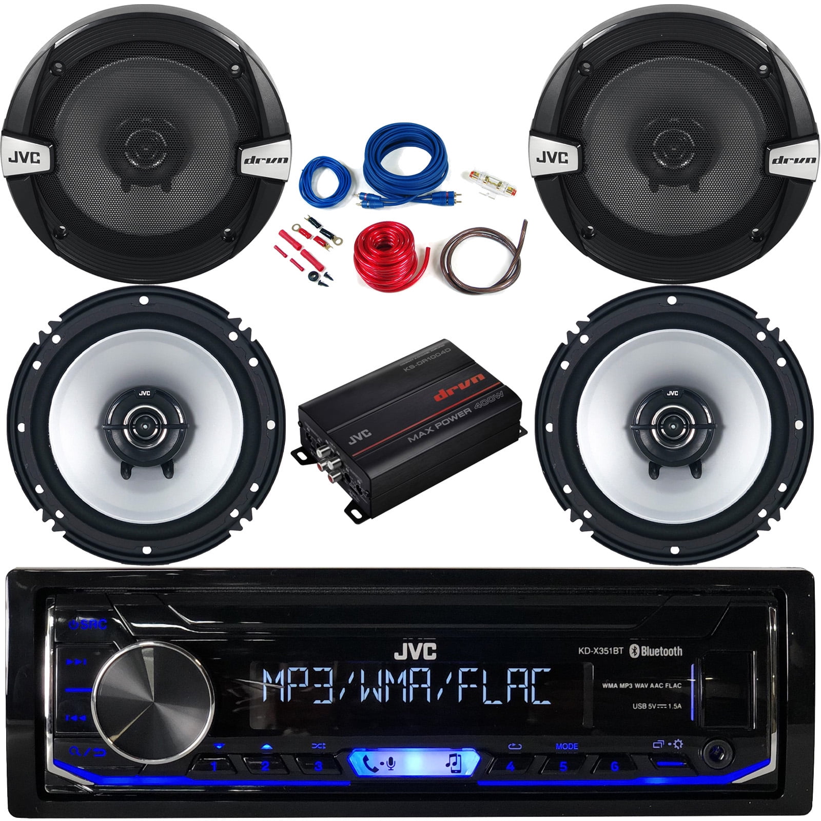 JVC Single DIN Digital Media Bluetooth USB AUX AM/FM Radio Stereo Car ...