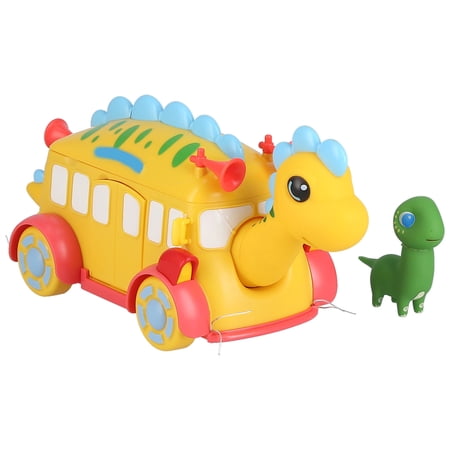 Dinosaur Bus Toys Cartoon Light Early Education Music Storage Car Toys ...