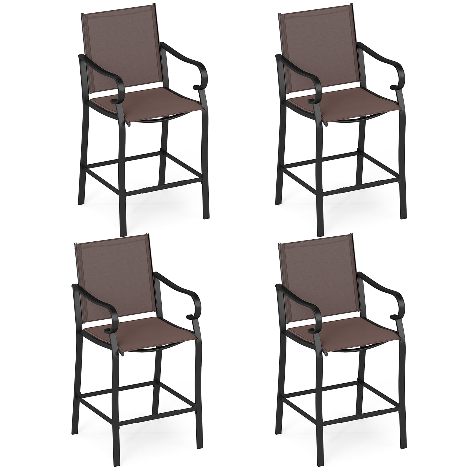Click here for Gymax Outdoor Counter Height Bar Stools Set Of 4 W... prices