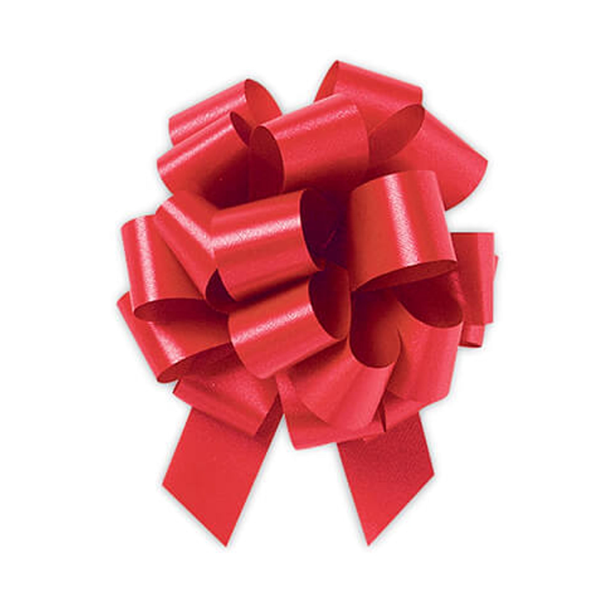 4" Hot Red Flora Satin Pull Bow (18 Loops) - 3 Bows (pb4hr) - Walmart.com