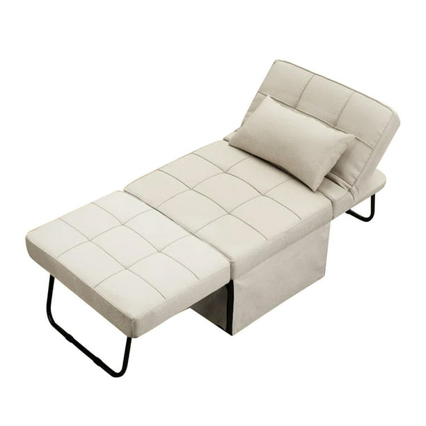 Sofá cama Gloria Sofá Perezoso Acolchado Multiusos Reclinable Blanco ...