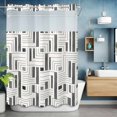 No Hook Cloth Fabric Shower Curtain with Snap in Liner, Boho Geometric ...