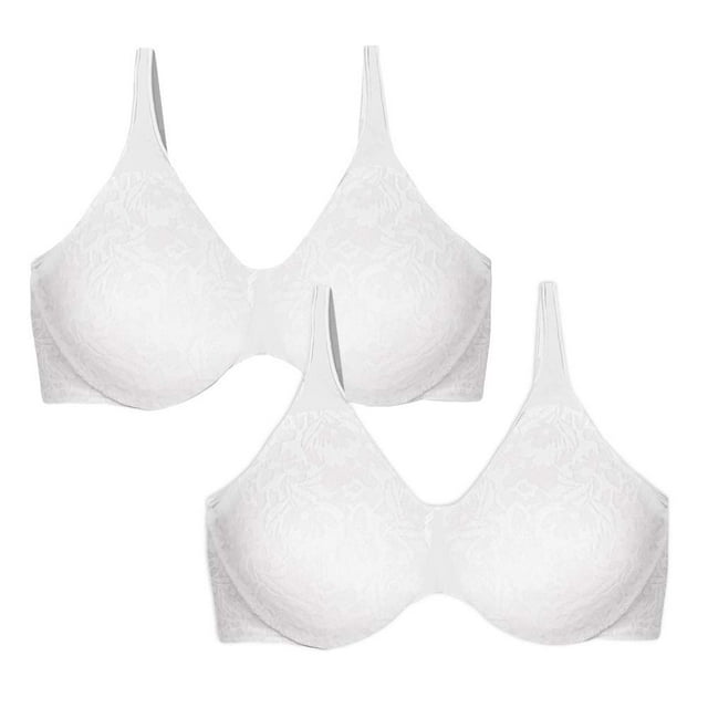 2 Pack White lace Bali Bras Underwire 3385 - Walmart.com