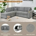 84" Sleeper Sofa Bed,2 in 1 Pull Out Sofa Bed with Storage Ottoman,L-Shape Sectional Sofa Couch ...
