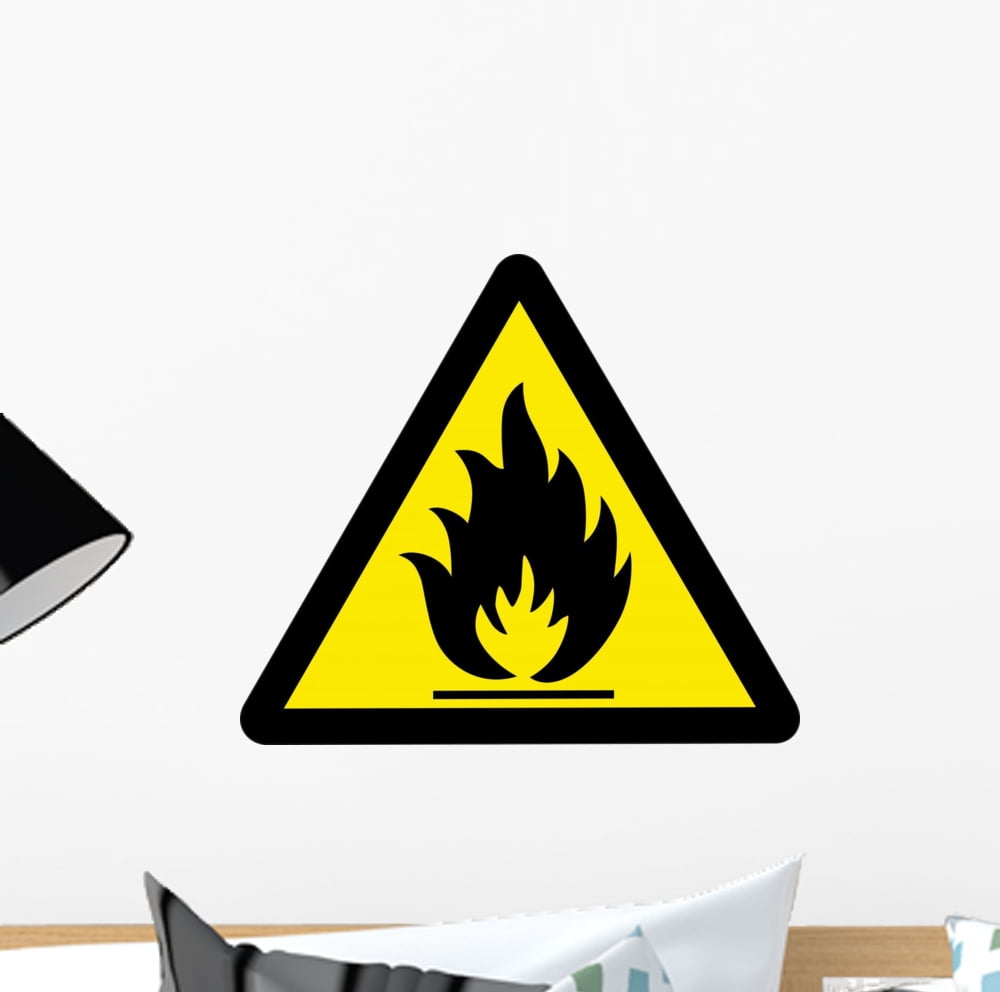 Chemical Sign Flammable Triangle Wall Decal by Wallmonkeys Peel and ...