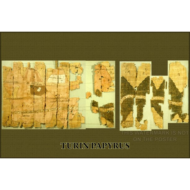 24"x36" Gallery Poster, Turin papyrus - an ancient Egyptian mining map ...