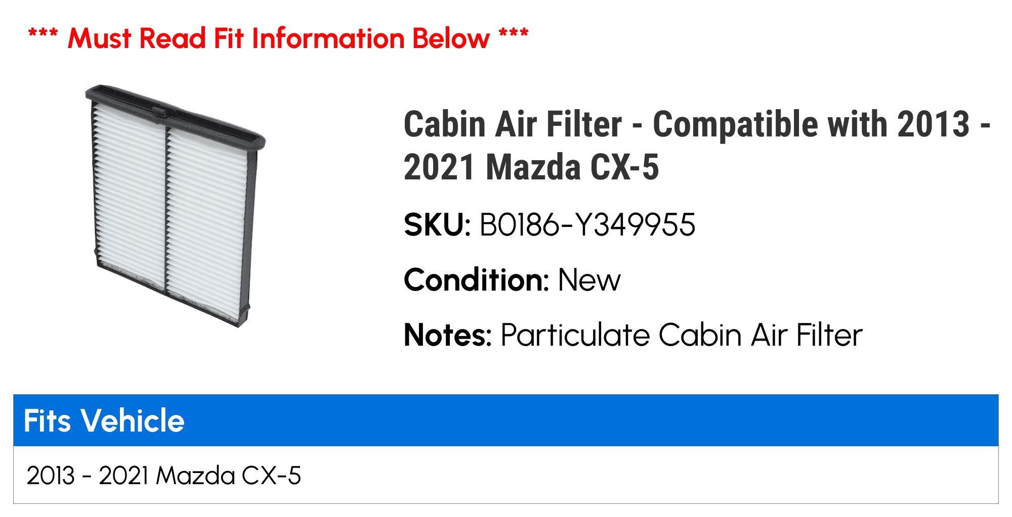 2021 Mazda Cx 5 Cabin Air Filter